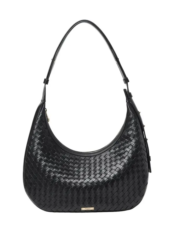ASPINAL OF LONDON Large Soho Crescent Cross-body Bag - Black