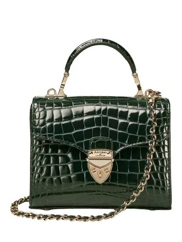 ASPINAL OF LONDON Mini Leather Mayfair Top-handle Bag - Green