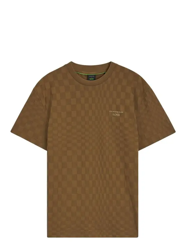 BOSS Porsche X Cotton T-shirt With Pasha Pattern - Brown