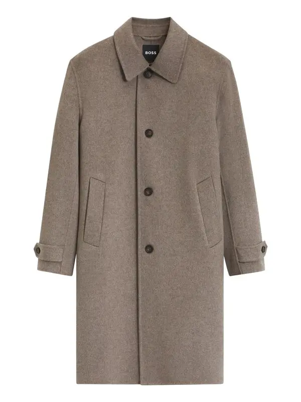 BOSS Relaxed-fit Coat In A Wool Blend - Light Brown