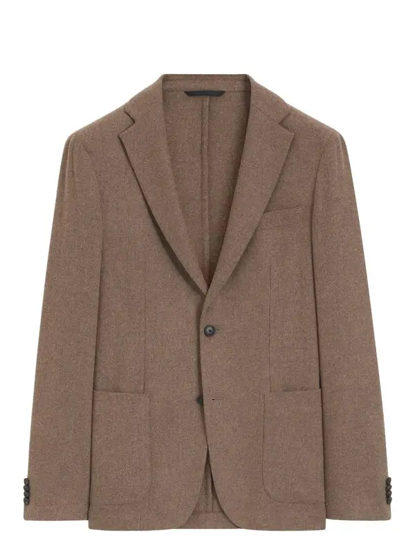 BOSS Slim-fit Blazer In Washable Performance-stretch Flannel - Light Brown