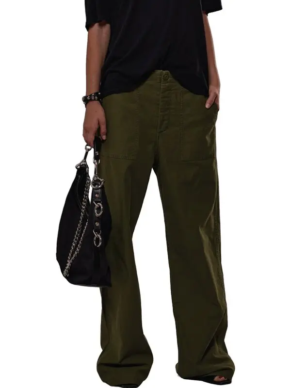 R13 Wide Leg Utility Pant - Olive