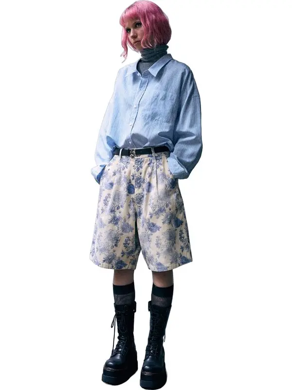 R13 Jesse Carpenter Short - Dustbloom Indigo