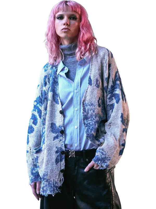 R13 Printed Oversized Cardigan - Multi
