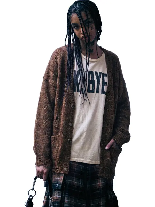 R13 Boyfriend Cardigan - Multi Brown