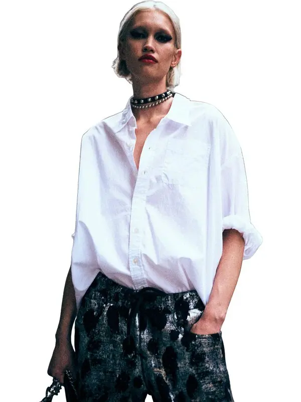 R13 Drop Neck Shirt - White