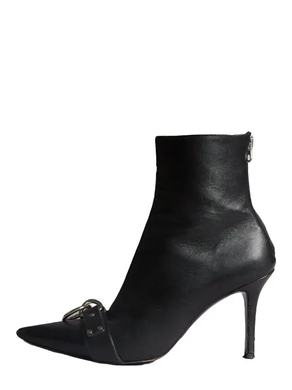R13 Sid Heeled Harness Boot - Black Leather