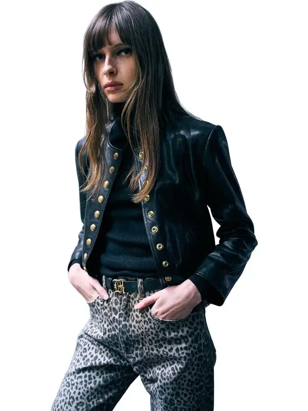 R13 Front Snap Jacket - Black