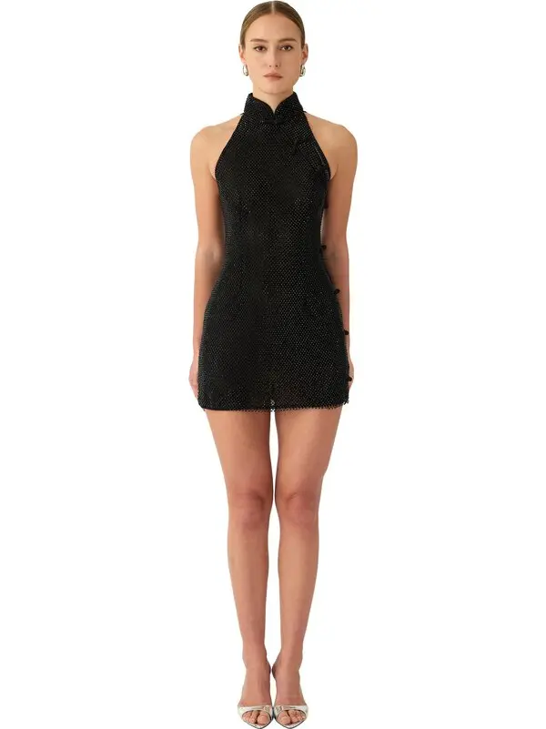 SAU LEE Shao Mini Dress - Black