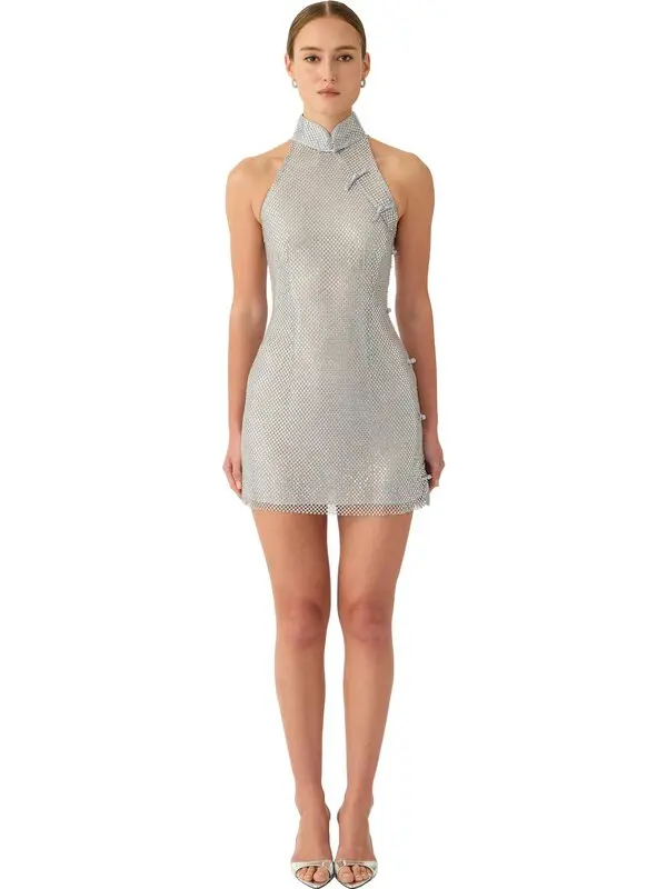SAU LEE Shao Mini Dress - Silver