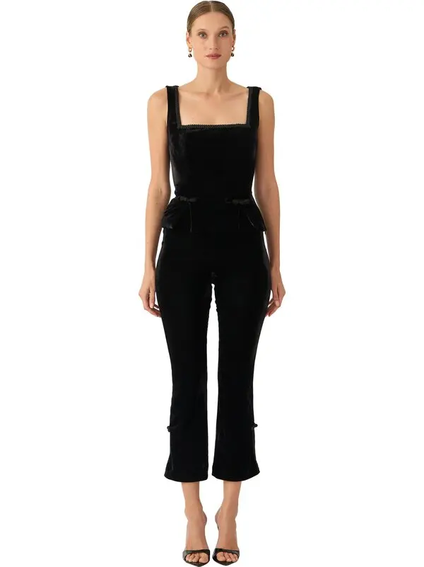 SAU LEE Dixie Velvet Pant - Black