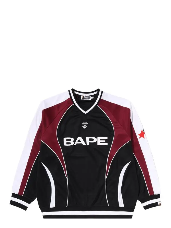 A BATHING APE Logo Warm Up Relaxed Fit Long-sleeve Tee - Black