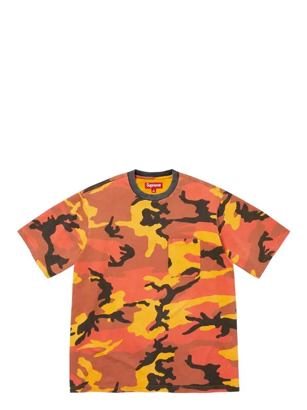 Supreme Cracked Pocket Short-sleeve Top Camo - Orange