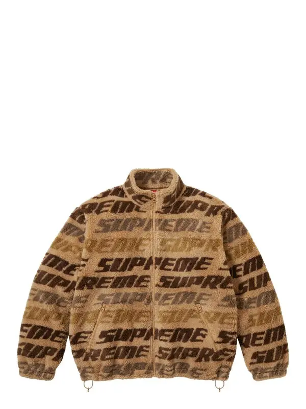 Supreme Repeat Jacquard Fleece Jacket - Tan