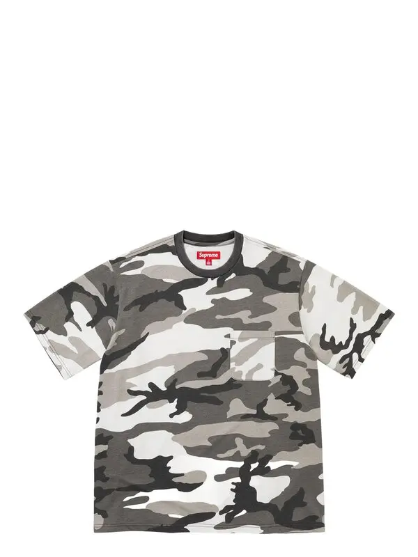 Supreme Cracked Pocket Short-sleeve Top 'snow Camo - White