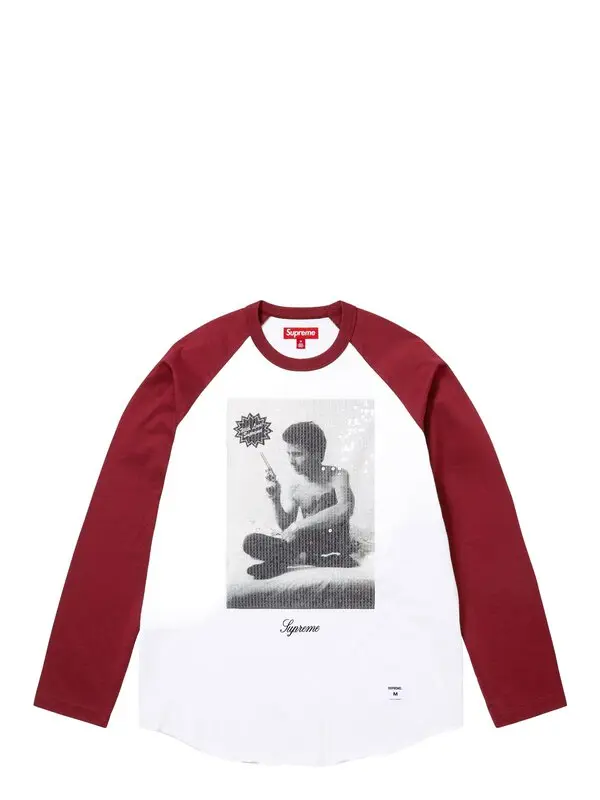 Supreme X Larry Clark Sequin Raglan Long-sleeve Top 'burgundy - Red