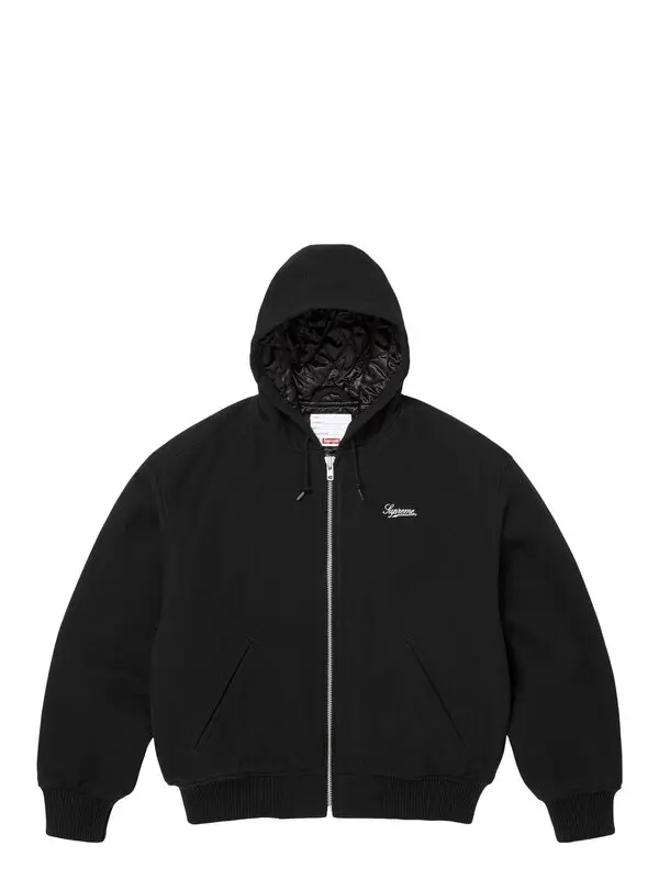 Supreme X Larry Clark Hooded Varsity Jacket - Black