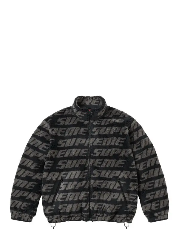 Supreme Repeat Jacquard Fleece Jacket - Black