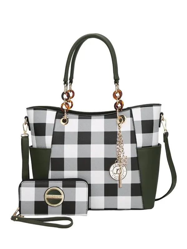 MKF COLLECTION BY MIA K. Bonita Tote Bag & Wallet Set Oiive - Green
