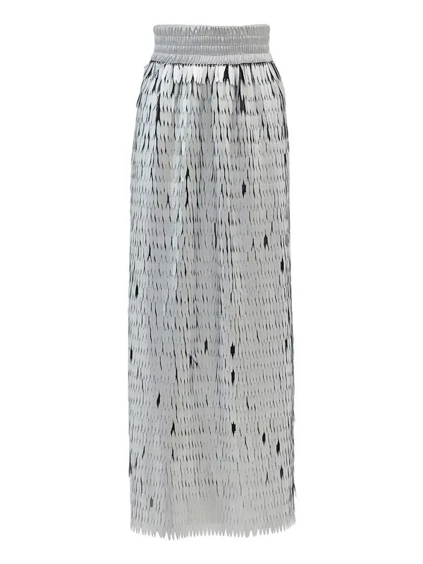 JULIA ALLERT Party Straight Maxi Sequin Skirt Silver - Grey