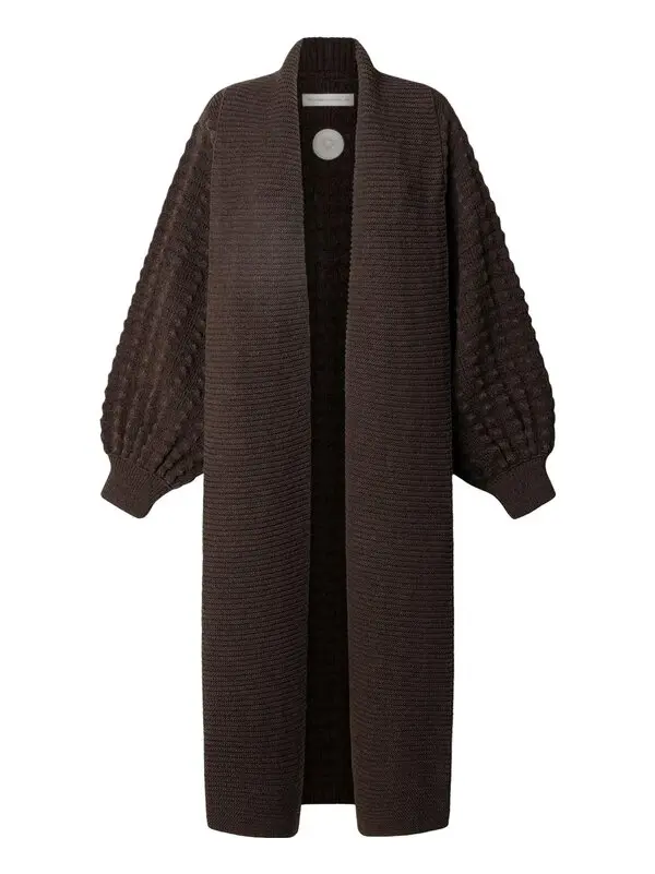 THE EXTREME COLLECTION Long Knit Cardigan Dominic - Brown