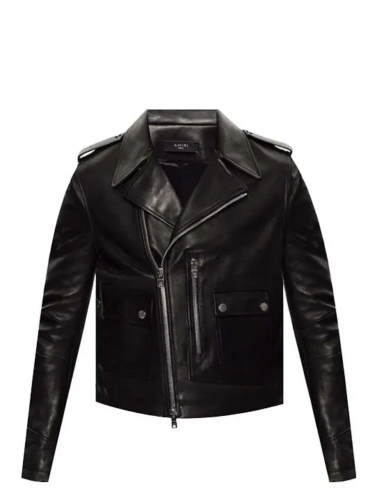 Amiri Leather Biker Jacket - Black
