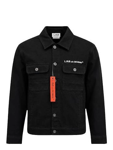 Off-White Zip Trucker Denim Jacket - Black