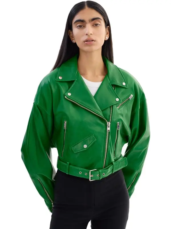 LAMARQUE Dylan 80's Leather Biker Jacket - Black