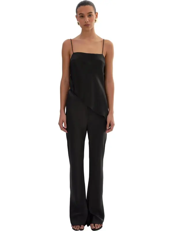 LAMARQUE Emile Bias Cut Pull-on Satin Pants - Black