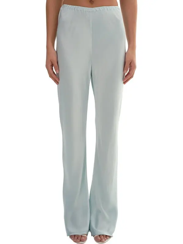 LAMARQUE Emile Bias Cut Pull-on Satin Pants - Light Blue