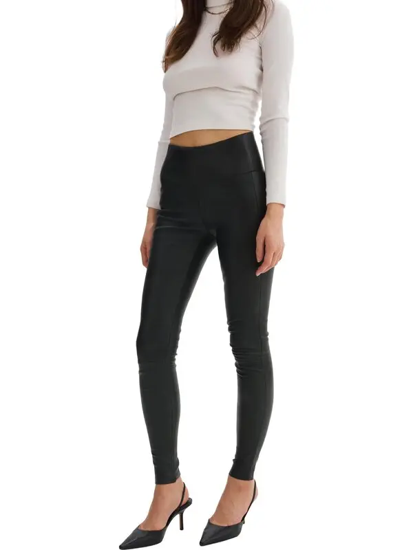LAMARQUE Ani Leather Leggings - Black