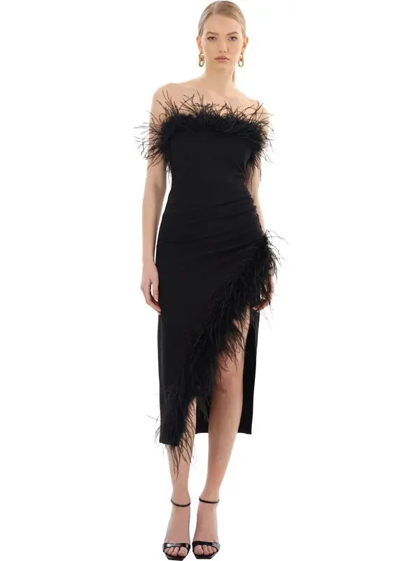 LAMARQUE Freya Strapless Midi Dress - Black
