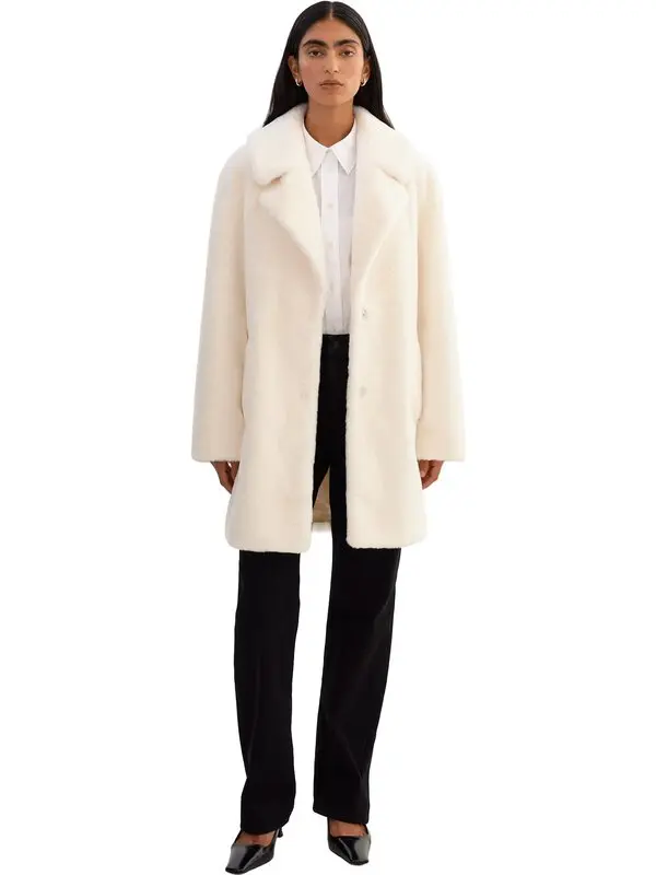 LAMARQUE Linnea Faux Fur Coat - Black