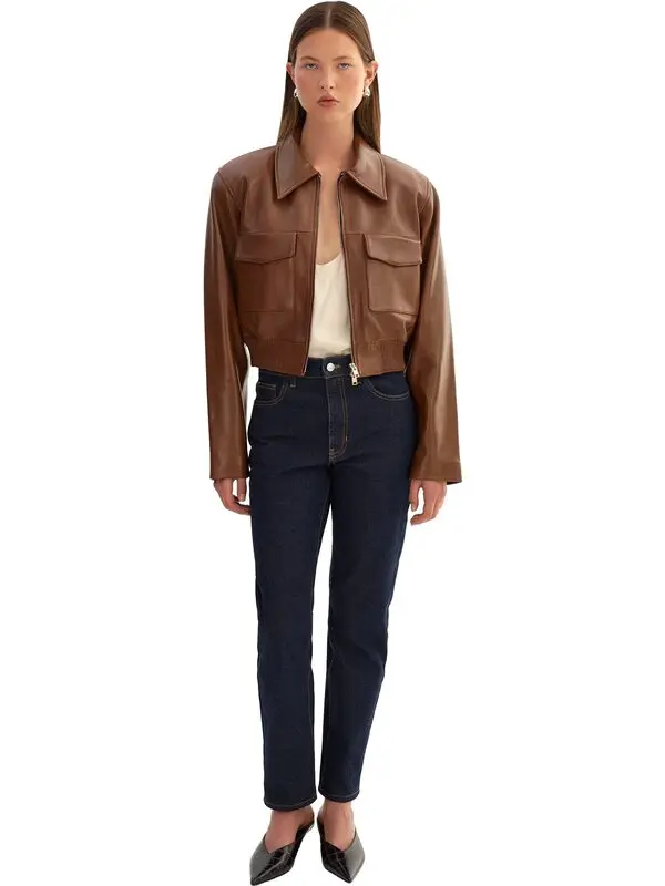 LAMARQUE Perry Leather Bomber Jacket - One-color