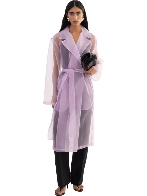 LAMARQUE Talise Sheer Organza Trench Coat - One-color
