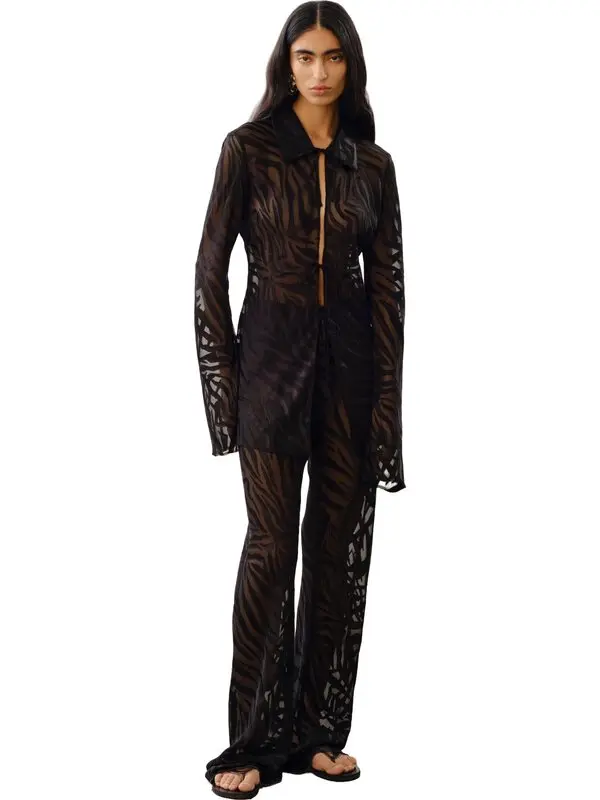 LAMARQUE Becky Sheer Zebra Pants - Black Zebra