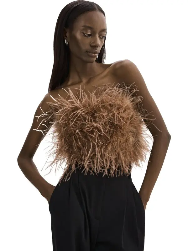 LAMARQUE Zaina Feather Bustier - Sirocco