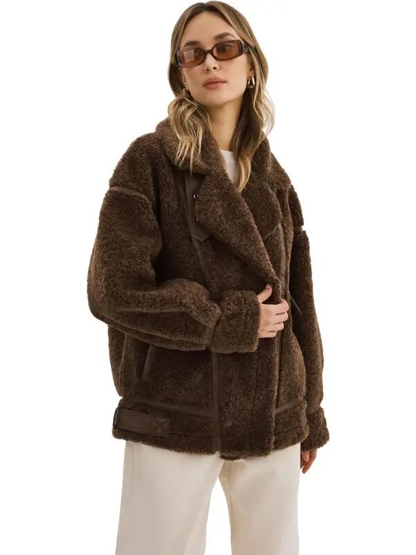 LAMARQUE Badu Oversized Sherpa Jacket - One-color