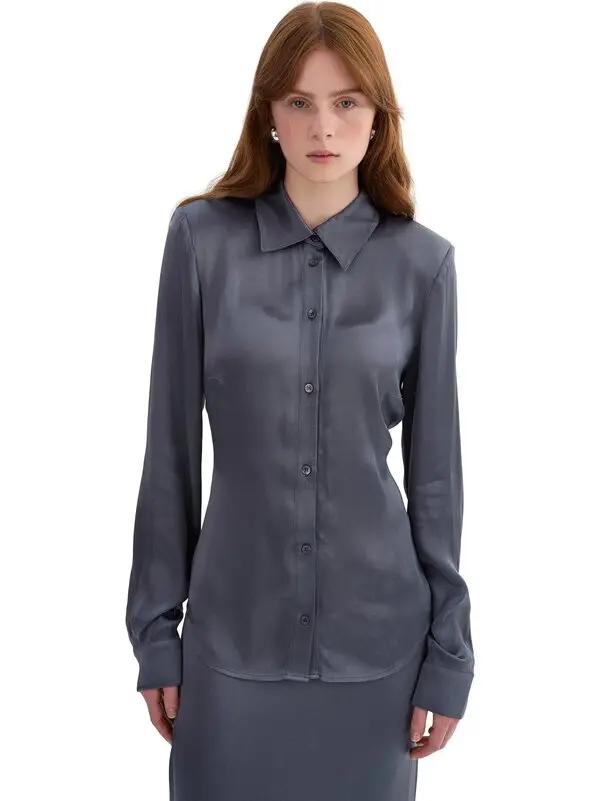 LAMARQUE Clarke Satin Shirt - Cream