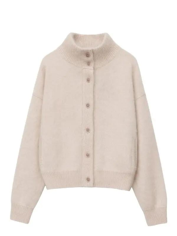 Iris Von Arnim Brushed Cashmere Cardigan - Alabaster