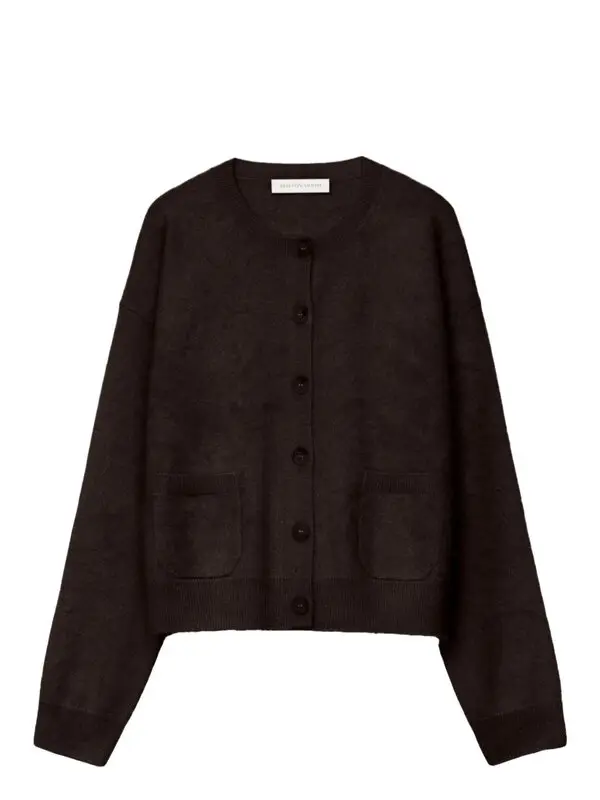 Iris Von Arnim Brushed Cashmere Cardigan - Chocolate