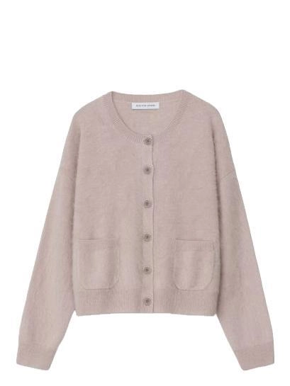 Iris Von Arnim Brushed Cashmere Cardigan - Gravel