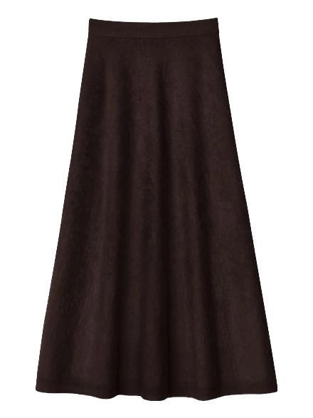 Iris Von Arnim Brushed Cashmere Skirt - Chocolate