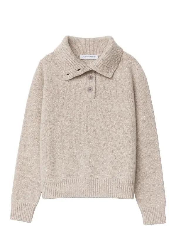 Iris Von Arnim Wool-cashmere Half-zip Sweater - Alabaster