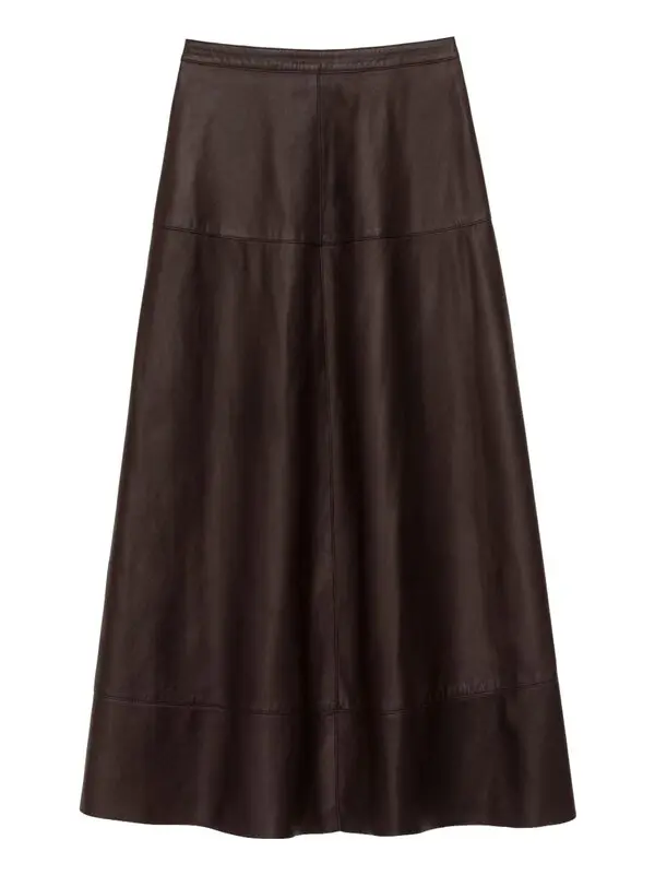 Iris Von Arnim Leather Skirt - Chocolate