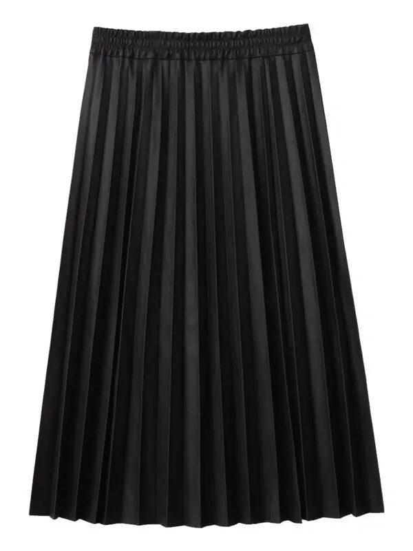 Iris Von Arnim Leather Skirt - Navy