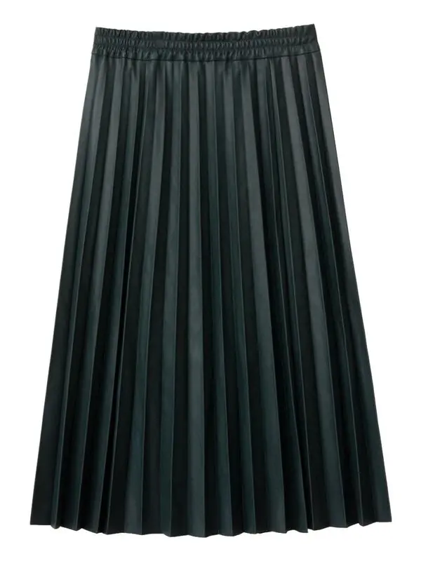 Iris Von Arnim Leather Skirt - Pine Green