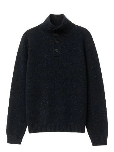 Iris Von Arnim Wool-cashmere Half-zip Sweater - Navy