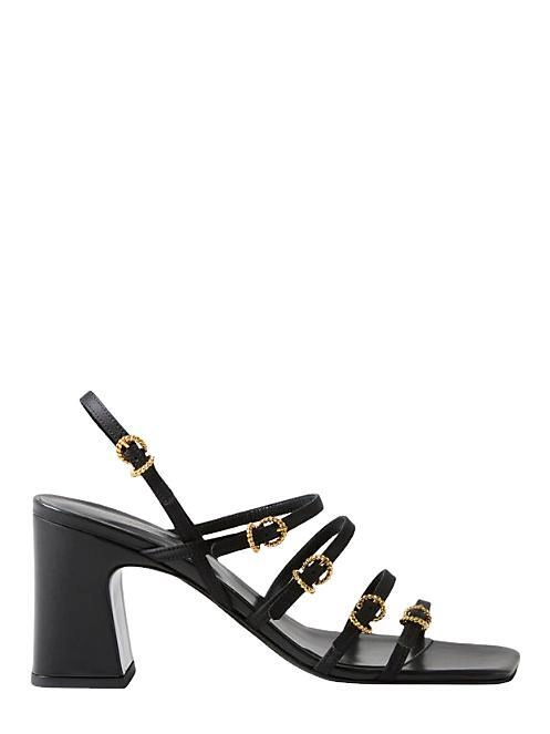 Claudie Pierlot Strappy Satin Heeled Sandals - Black