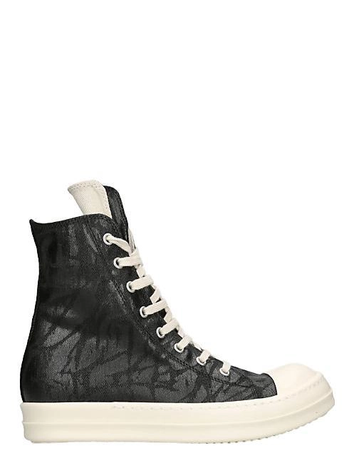 Rick Owens Hi Leather Trainers - Blk/white